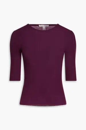 Autumn Cashmere Ribbed Cashmere Sweater - Grape