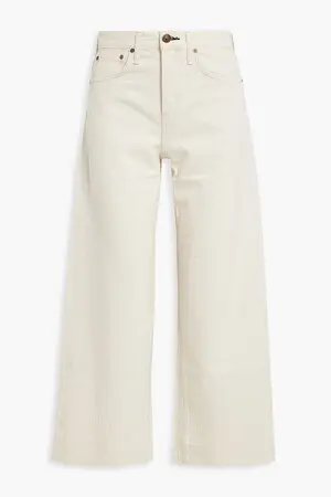 Rag & Bone Maya Cropped Highrise Wideleg Jeans - Ecru
