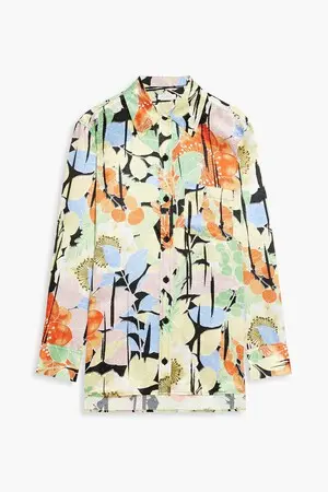 Equipment Bradner Floralprint Silksatin Jacquard Shirt - Multicolor