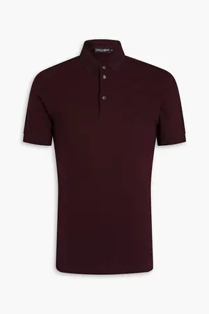 Dolce & Gabbana Embroidered Cottonpiqué Polo Shirt - Merlot