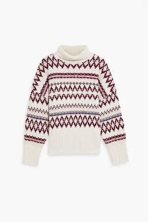 Rag & Bone Willow Fair Isle Wool Turtleneck Sweater Ivory