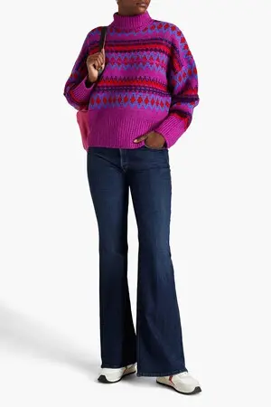 Rag & Bone Willow Fair Isle Wool Turtleneck Sweater - Violet
