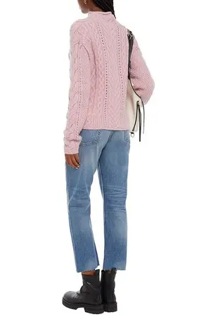 Rag & Bone Cropped Distressed Highrise Straightleg Jeans