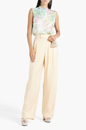 Equipment Therese Floral-print Silk-satin Jacquard Top