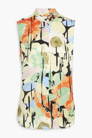 Equipment Therese Floralprint Silksatin Jacquard Top - Multicolor