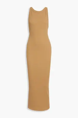 THE LINE BY K Ribbed Stretchcotton Jersey Maxi Dress - Camel