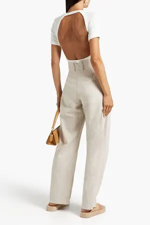 THE LINE BY K Remy Openback Ribbed Jersey Bodysuit