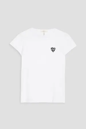 Rag & Bone Embroidered Organic Cottonjersey Tshirt - White