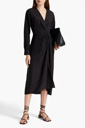 Rag & Bone Amber Wrapeffect Twisted Silk Midi Dress