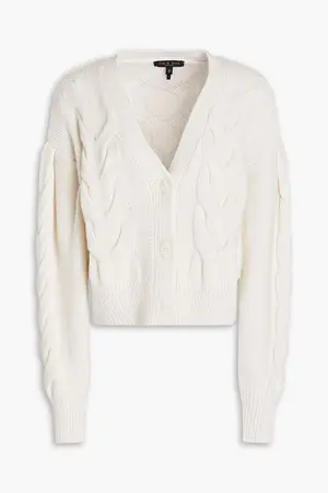 Rag & Bone Taylor Cotton And Cashmereblend Cableknit Cardigan - Ivory