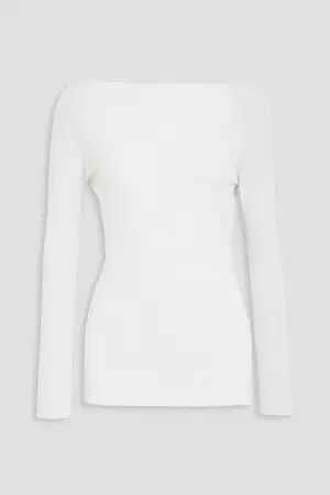 Fabiana Filippi Metallic Ribbed Cashmereblend Sweater - White