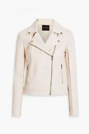 V BY MUUBAA Faux Leather Biker Jacket - Cream