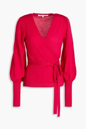 Diane Von Furstenberg Adrielle Merino Wool Wrap Cardigan