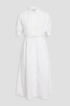 Walter Baker Merla Cutout Pleated Cotton Midi Dress