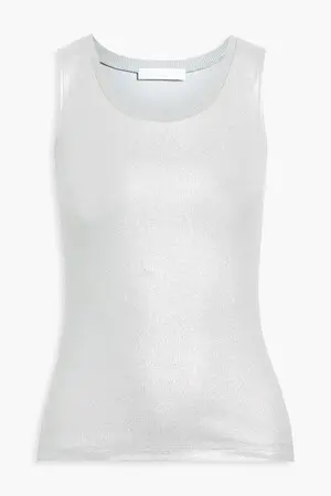 Fabiana Filippi Metallic Cottonblend Tank - Silver