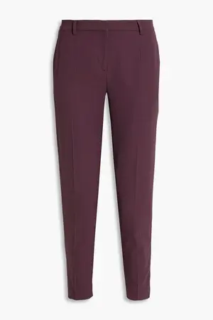 Fabiana Filippi Twill Merino Wool-Blend Tapered Pants Grape