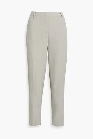 Fabiana Filippi Twill Merino Wool-blend Tapered Pants - Stone