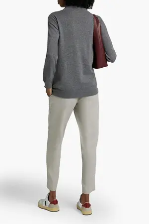 Fabiana Filippi Twill Merino Wool-blend Tapered Pants - Stone
