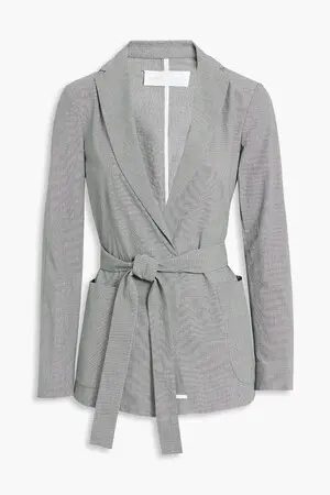 Fabiana Filippi Belted Houndstooth Cotton Blazer