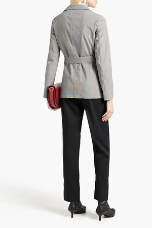 Fabiana Filippi Belted Houndstooth Cotton Blazer