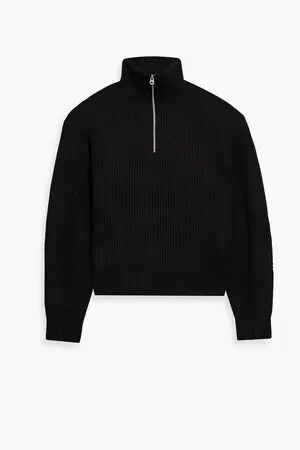 Rag & Bone Pierce Ribbed Cashmere Halfzip Sweater Black