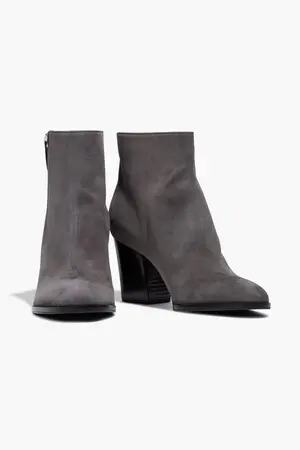 SERGIO ROSSI Suede Ankle Boots - Dark Gray
