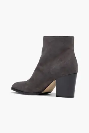 SERGIO ROSSI Suede Ankle Boots - Dark Gray