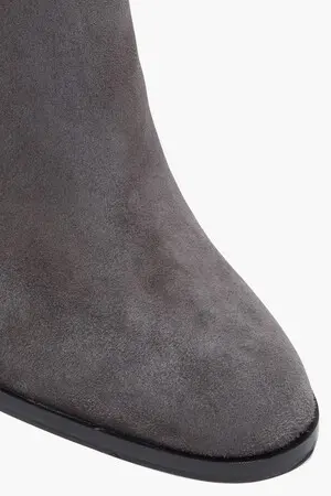 SERGIO ROSSI Suede Ankle Boots - Dark Gray