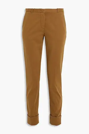 Fabiana Filippi Beadembellished Stretchcotton Twill Skinny Pants - Camel
