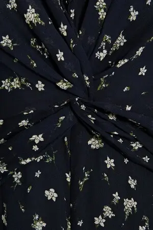Rag & Bone Tamar Twist-front Floral-print Georgette Maxi Dress - Midnight Blue