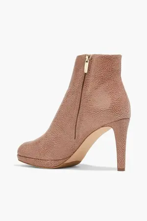 SERGIO ROSSI Textured Suede Platform Ankle Boots