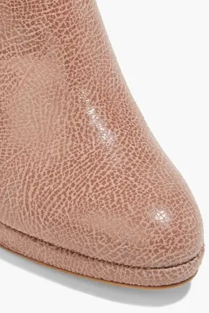 SERGIO ROSSI Textured Suede Platform Ankle Boots