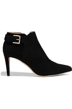 SERGIO ROSSI Buckled Suede Ankle Boots