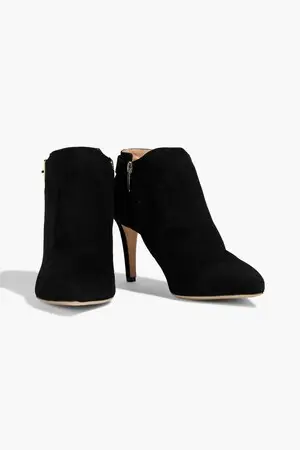 SERGIO ROSSI Buckled Suede Ankle Boots