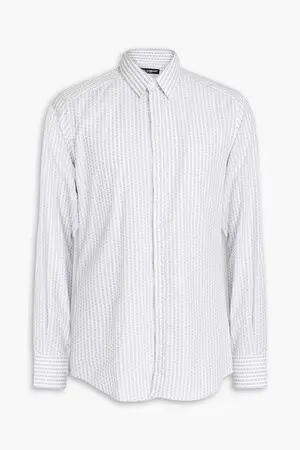 Dolce & Gabbana Slimfit Cottonjacquard Shirt - Light Gray