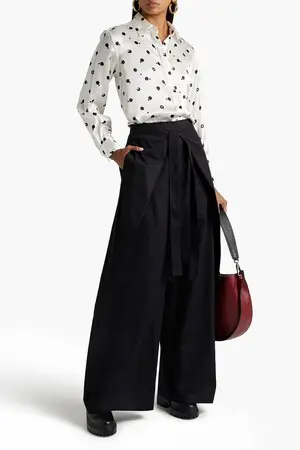 Rosetta Getty Layered Cottontwill Wideleg Pants