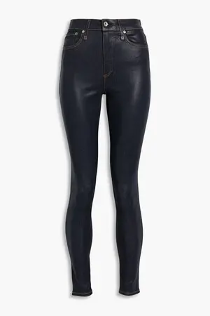 Rag & Bone Nina Coated Highrise Skinny Jeans - Dark Denim