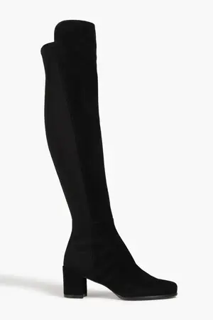 STUART WEITZMAN City Microstretch And Suede Over-the-Knee Boots - Black