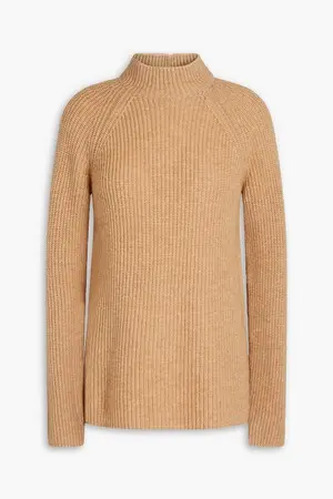 Vince Mélange Ribbed Wool And Cashmereblend Sweater - Sand