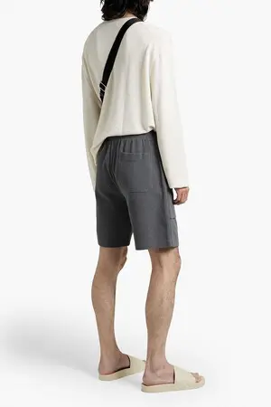 Helmut Lang Printed Layered Waffle-knit Cotton Shorts