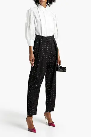 Dolce & Gabbana Ruffled Pintucked Cotton Poplin Shirt