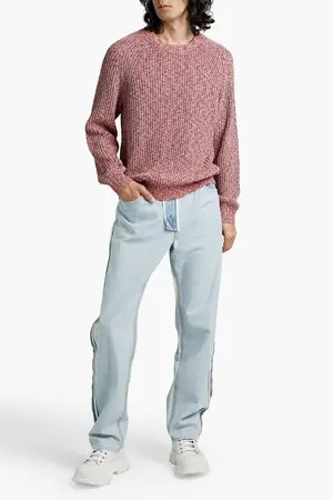 Helmut Lang Bungee Marled Ribbed-knit Cotton-blend Sweater