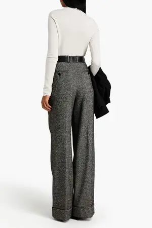 Dolce & Gabbana Pleated Woolblend Tweed Wideleg Pants