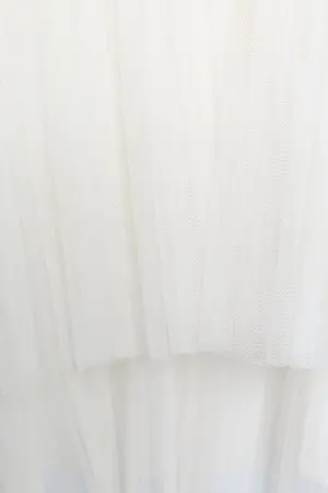 Brunello Cucinelli Tiered Pleated Tulle Top
