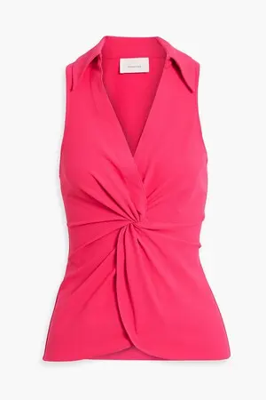 Cinq À Sept Mckenna Twisted Stretch-crepe Top