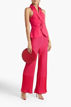Cinq À Sept Mckenna Twisted Stretch-crepe Top