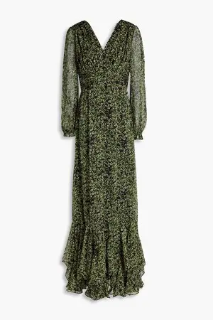 Mikael Aghal Pleated Evening Dresses