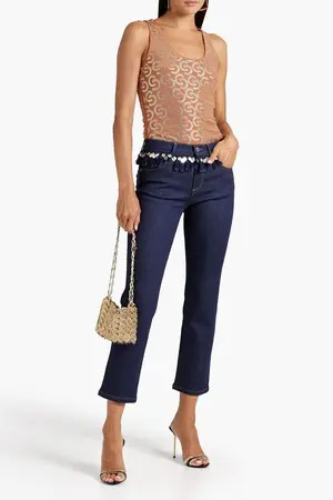 Roberto Cavalli Studded Ribbed-knit Tank