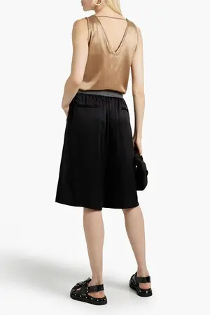 Brunello Cucinelli Embellished Silk-blend Satin Tank