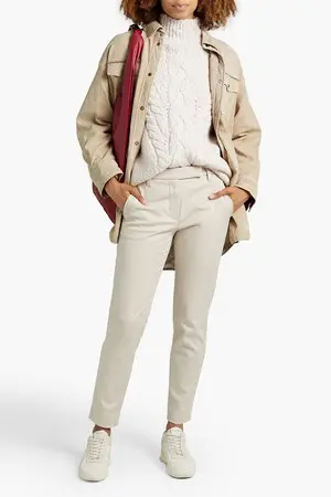 Brunello Cucinelli Bead-embellished Suede Shirt Jacket